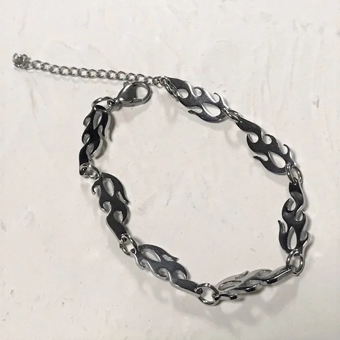 VAF 17+5CM Flame Pattern Link Bracelet Stainless Steel Gliederarmband ...