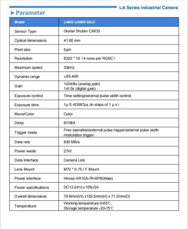 8k Color Mono Industrial Vision Camera High Speed Usb Line Scan Camera ...