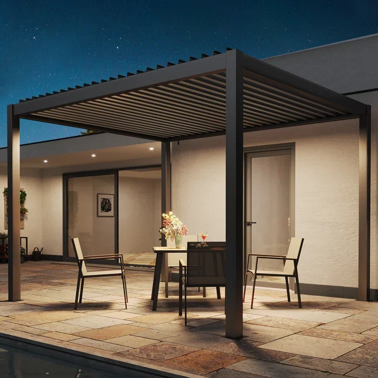 UNIFIVE Metal Slats Deck Canopy Louver Sun Panel Powder Coated ...