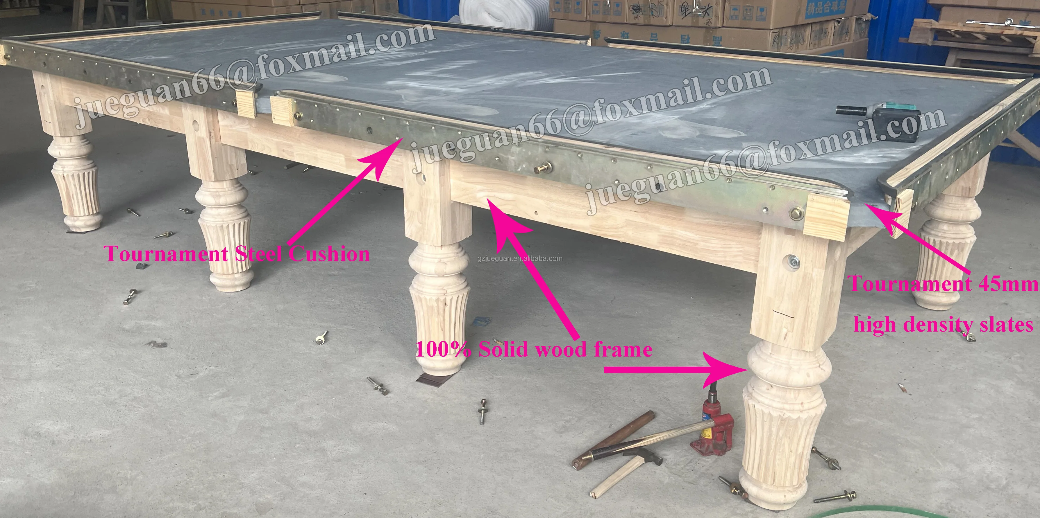 12ft International Size Steel Block Snooker Table - Customizable