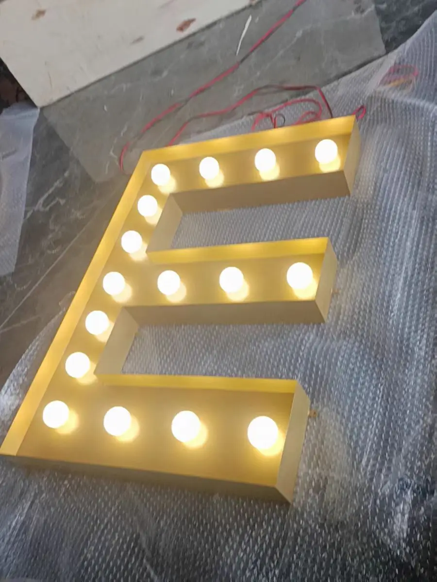 Stainless Steel Lit Letter Signs - Customized for Events