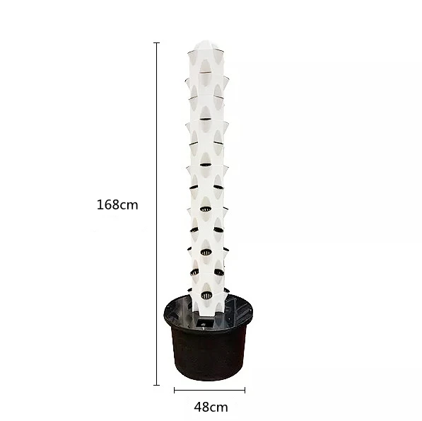 Petal Tower Hydroponic Greenhouse Indoor Plant Vertical Tower 48 Holes ...