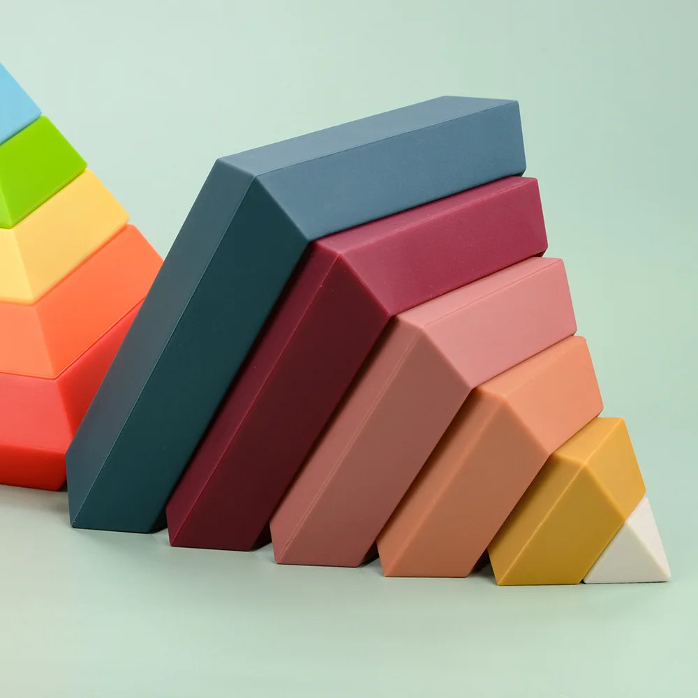 Custom Silicone Building Block Toy Early Teaching Food Grade Silicone ...