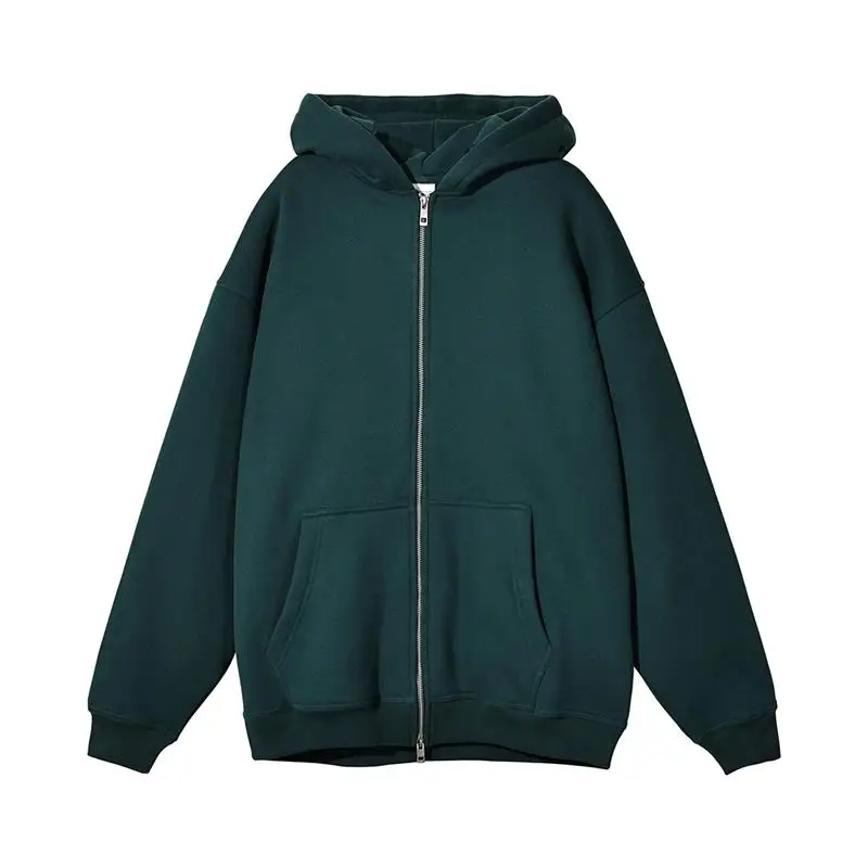Wholesale 400gsm Fleece Full Double Zip No Drawstring Hoodie Oems ...