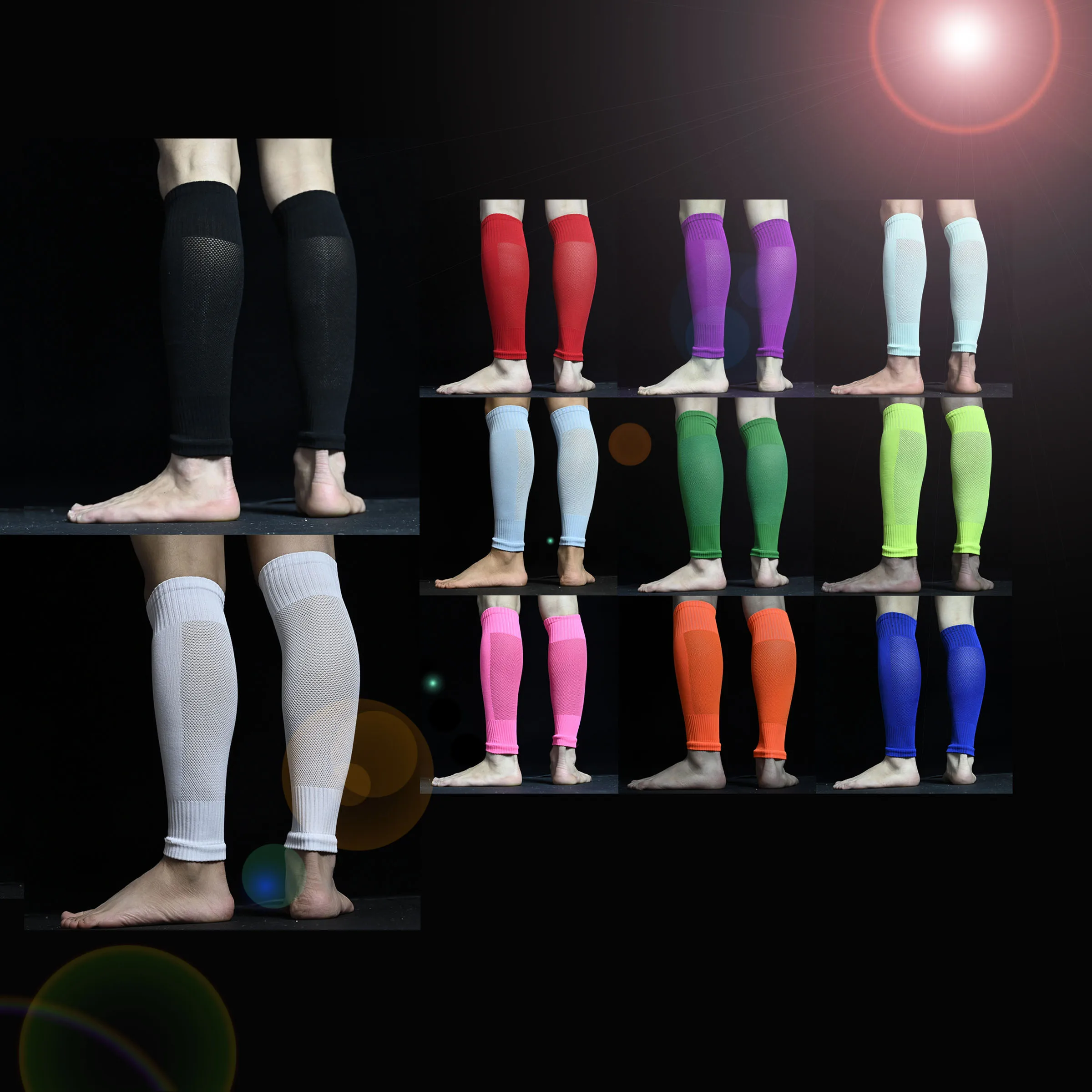 Soccer Socks Sleeve Combined With Grip Socks For Football Sport ...
