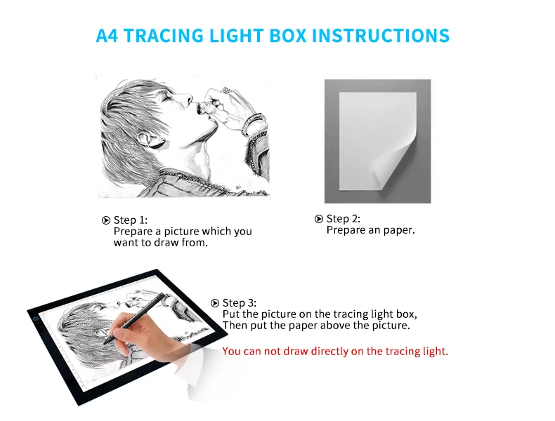 Tattoo Tracing Board with Three Dimming Levels - LED Light Pad
