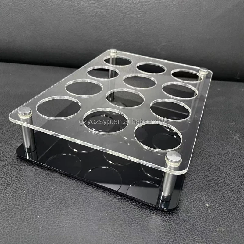 Clear Acrylic Shot Tube Display Tray 12 Holes Slot Test Tube Display ...
