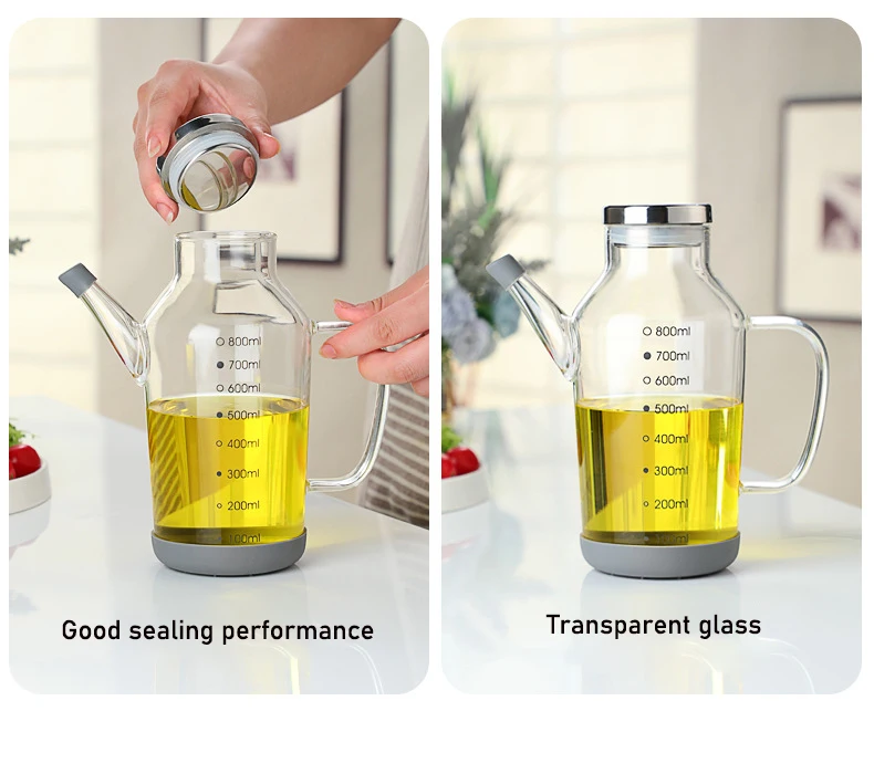 Custom Made Hand Blown Whole-scale Clear Borosilicate Glass Olive Oil ...