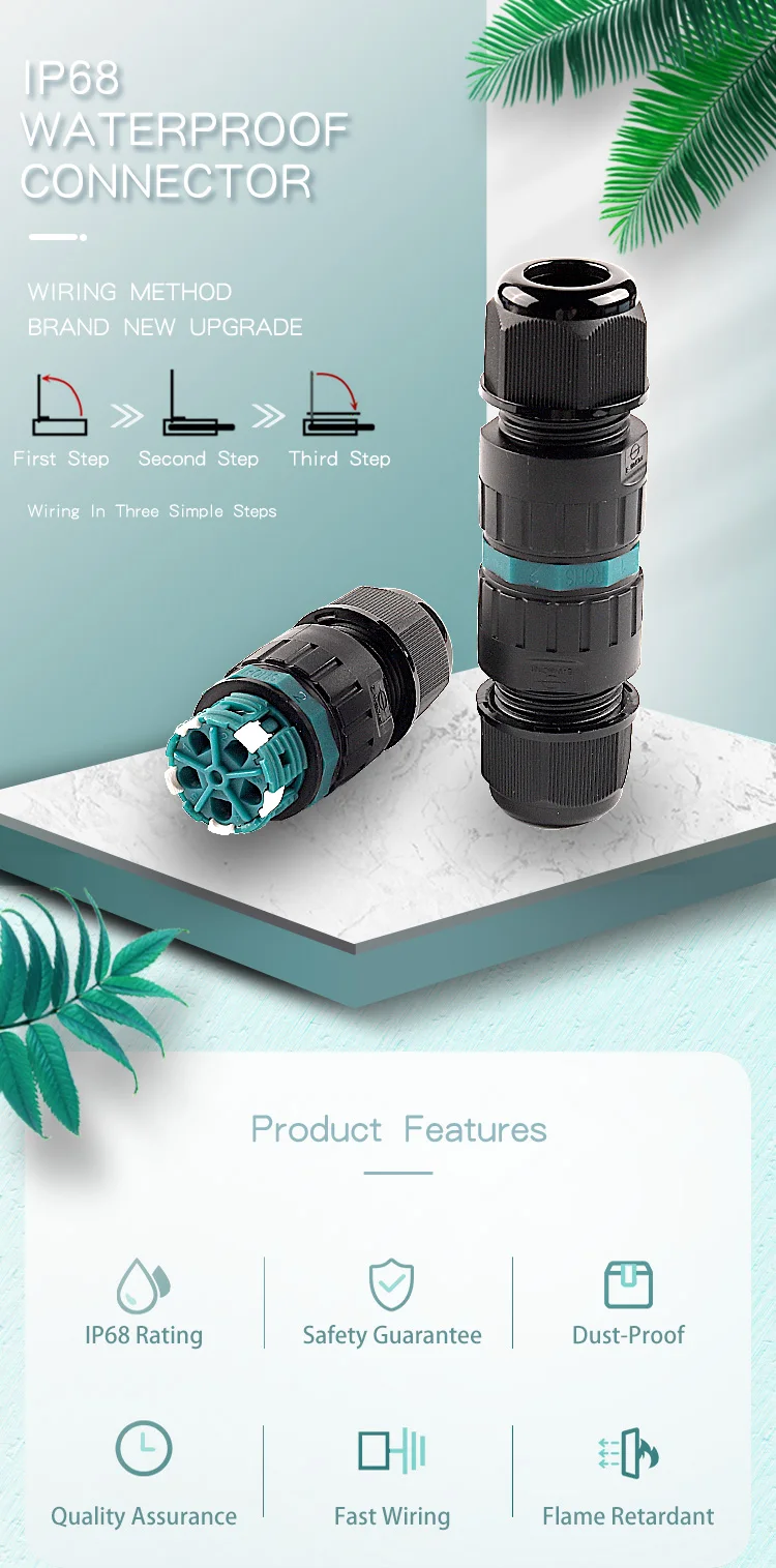 Km25 Ip68 5 Pin Quick Waterproof Electrical Wire Connector Conductor ...