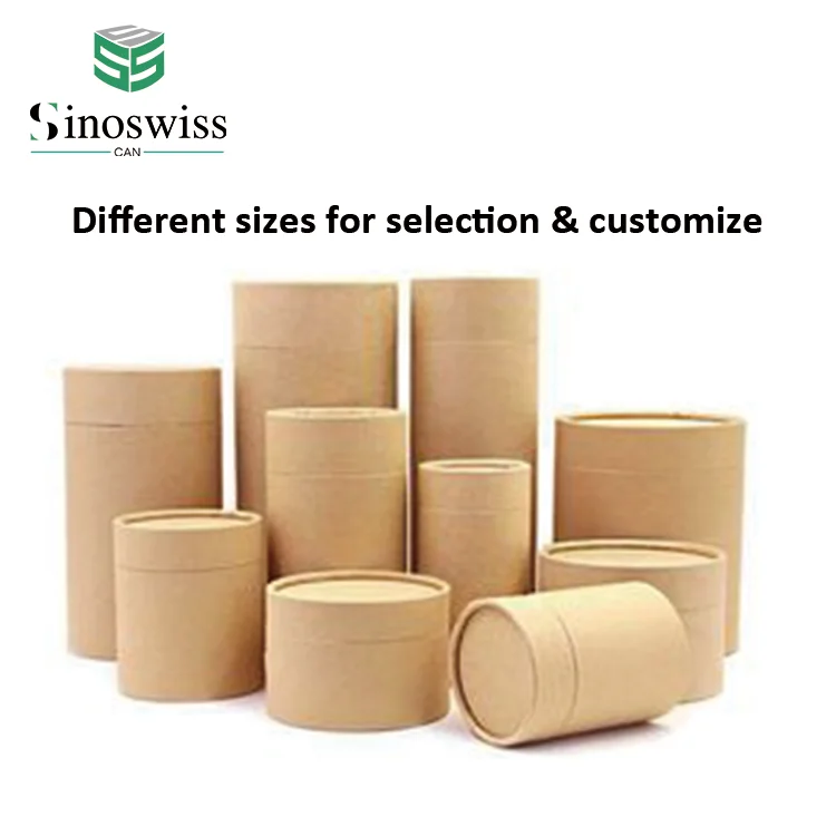 Custom Recycled Circle Cardboard Paper Tubes Kraft Gift Tube Packaging ...