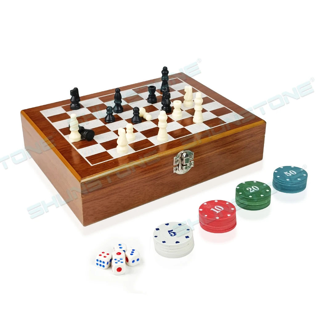 Novelty Chess Board Game Set With Games Chips And Poker Multi Function ...