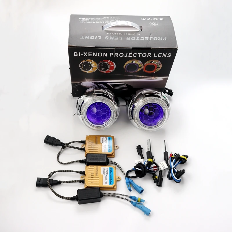 Cql 3inch Led Angel Eyes Mini Hid Bi Xenon Projector Lens Honeycomb For ...