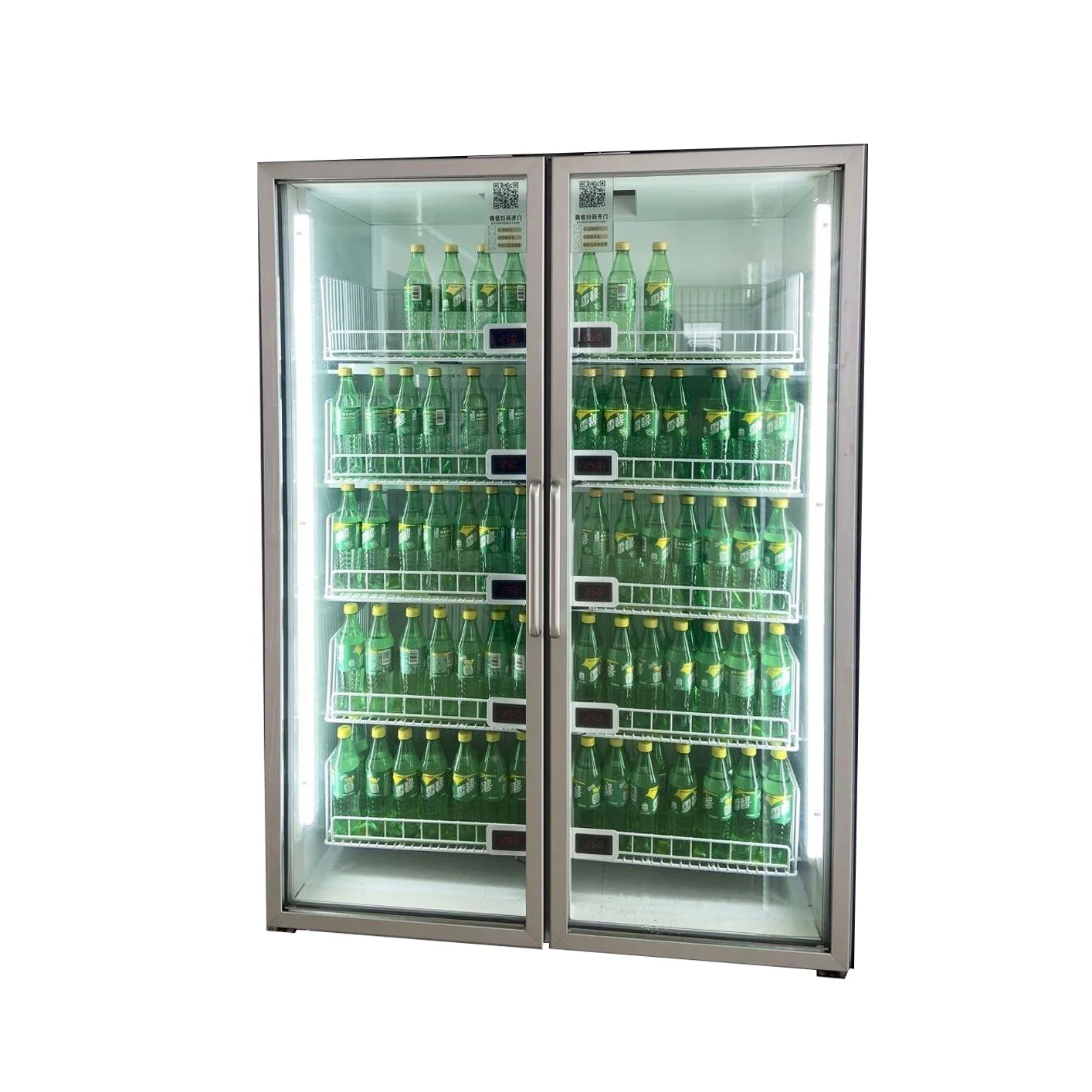 Glass Door Vertical Beverage Cooler Vertical Beer Freezer Refrigerated ...