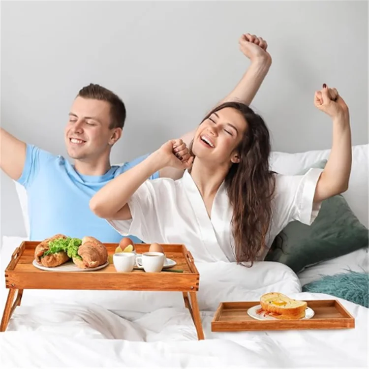 Acacia Bed Table Tray With Folding Legs And Handles Laptop Wooden ...