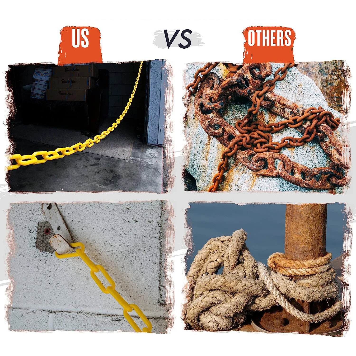 6mm 8mm Roadside Temporary Isolation Safety Caution Chains