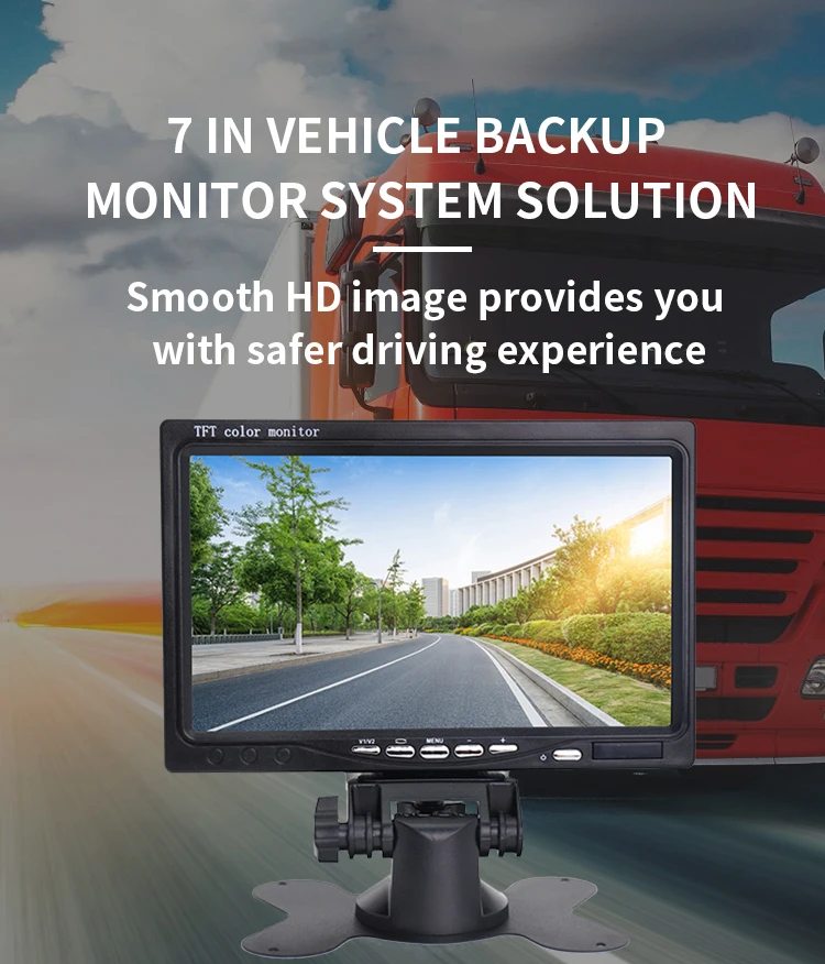 7 Inch Reverse Monitor with Night Vision for Car Safety