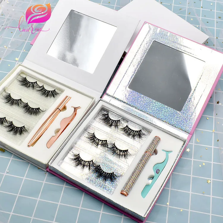 Eyelash Box Sets - Elegant Packaging with Glue & Tweezers