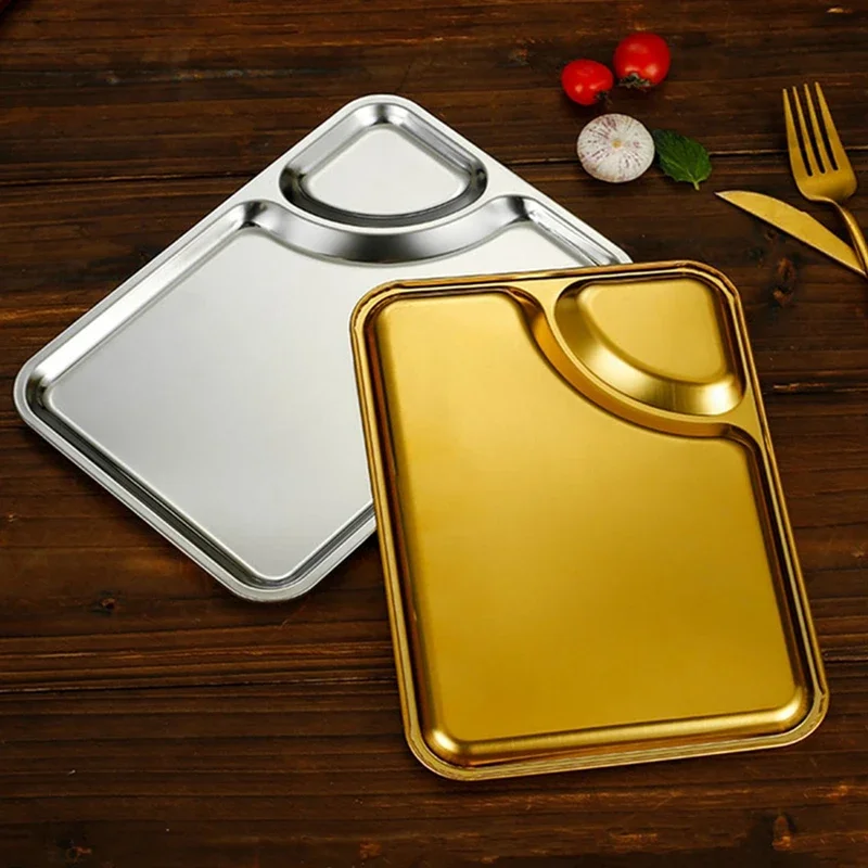 Korean stainless steel rectangular restaurant dip dessert fruit plate ...