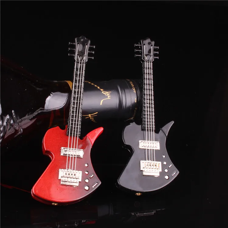 Funny Mini Guitar Shape Lighter Butane Gas Metal Torch Lighter Open ...