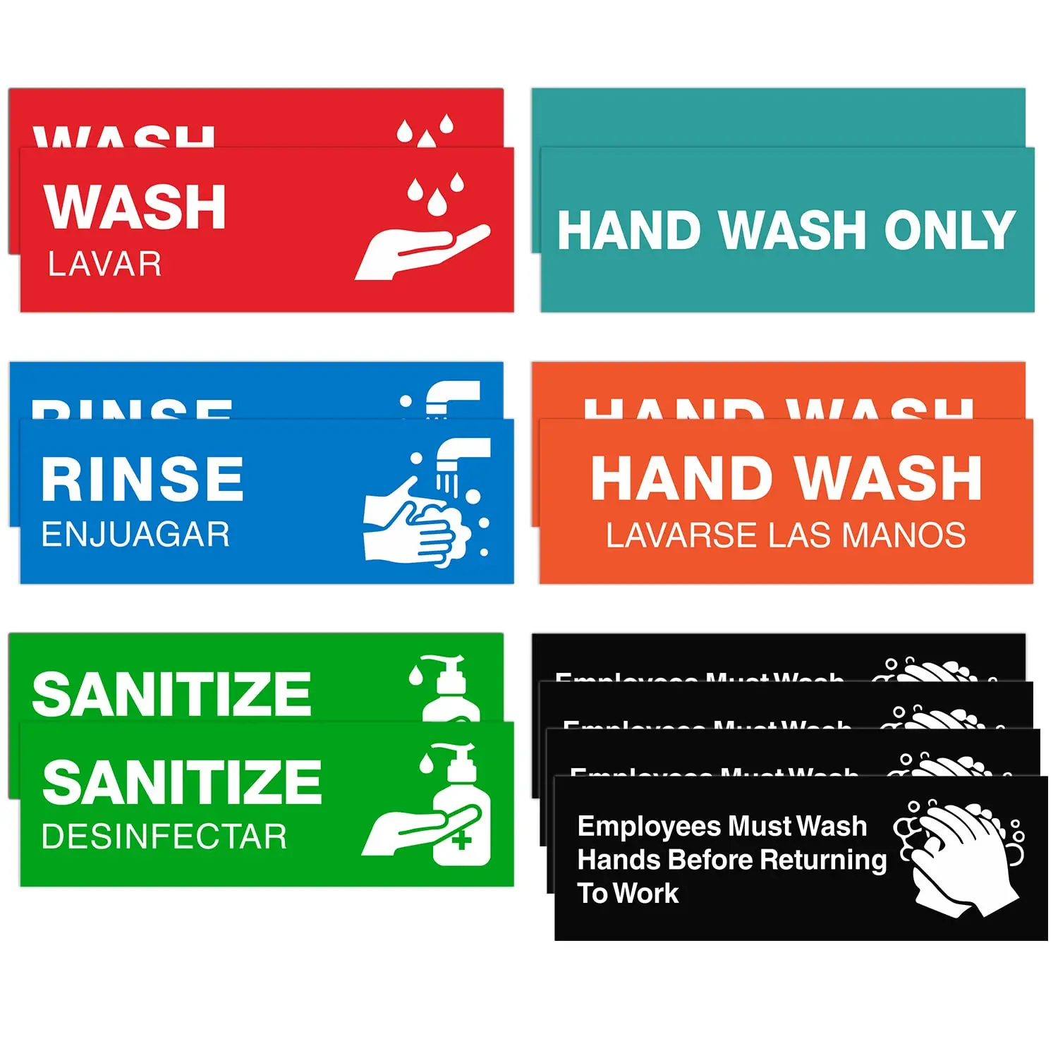 Wash Rinse Sanitize Sink Labels Waterproof Sticker Signs For ...