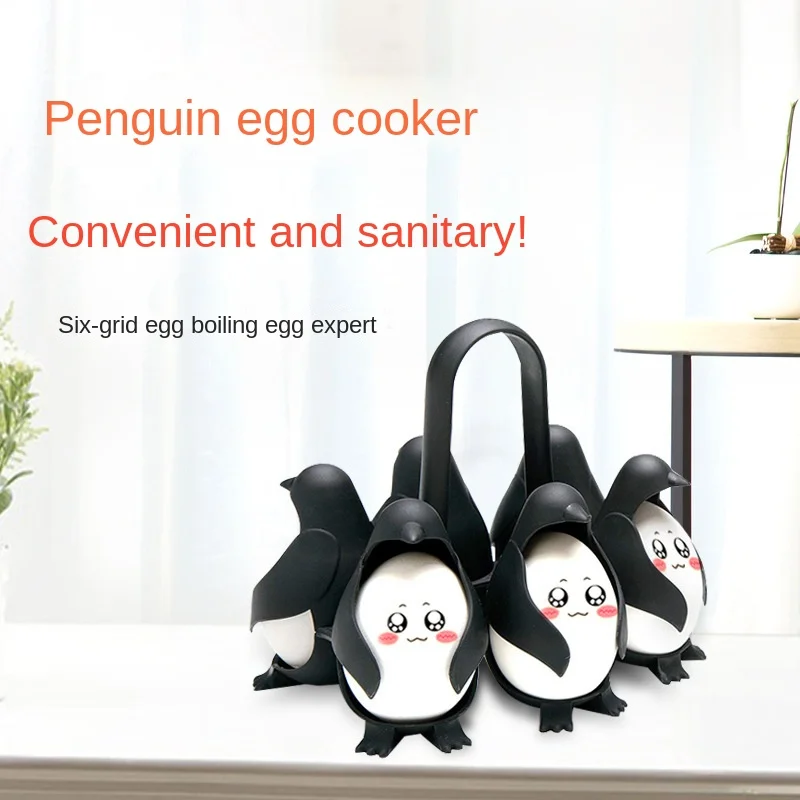 3-in-1 Penguin Egg Holder Organizer Rotate Boiled Eggs 6-gauge Steamer ...