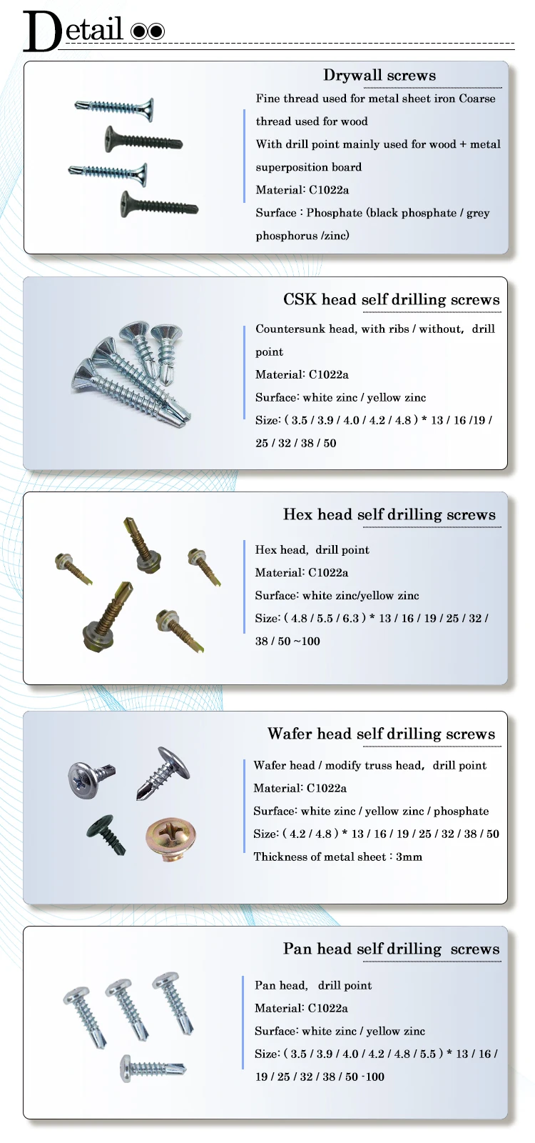 Ss304 410 Modified Truss Wafer Phillips Hex Head Tek Roofing Self Drilling Screws For Sheet ...