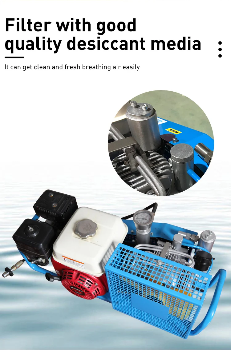 White Color Air Compressor 300bar/200bar Gasoline - Buy Gasoline Engine ...