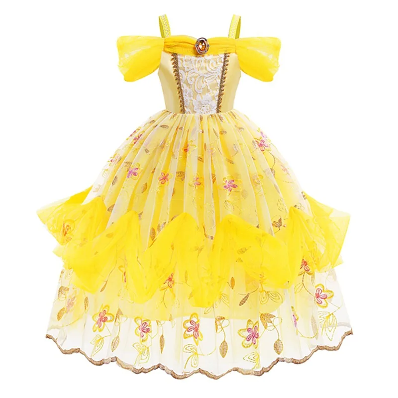 Ready To Ship Girls Yellow Princess Costume For Belle Halloween ...