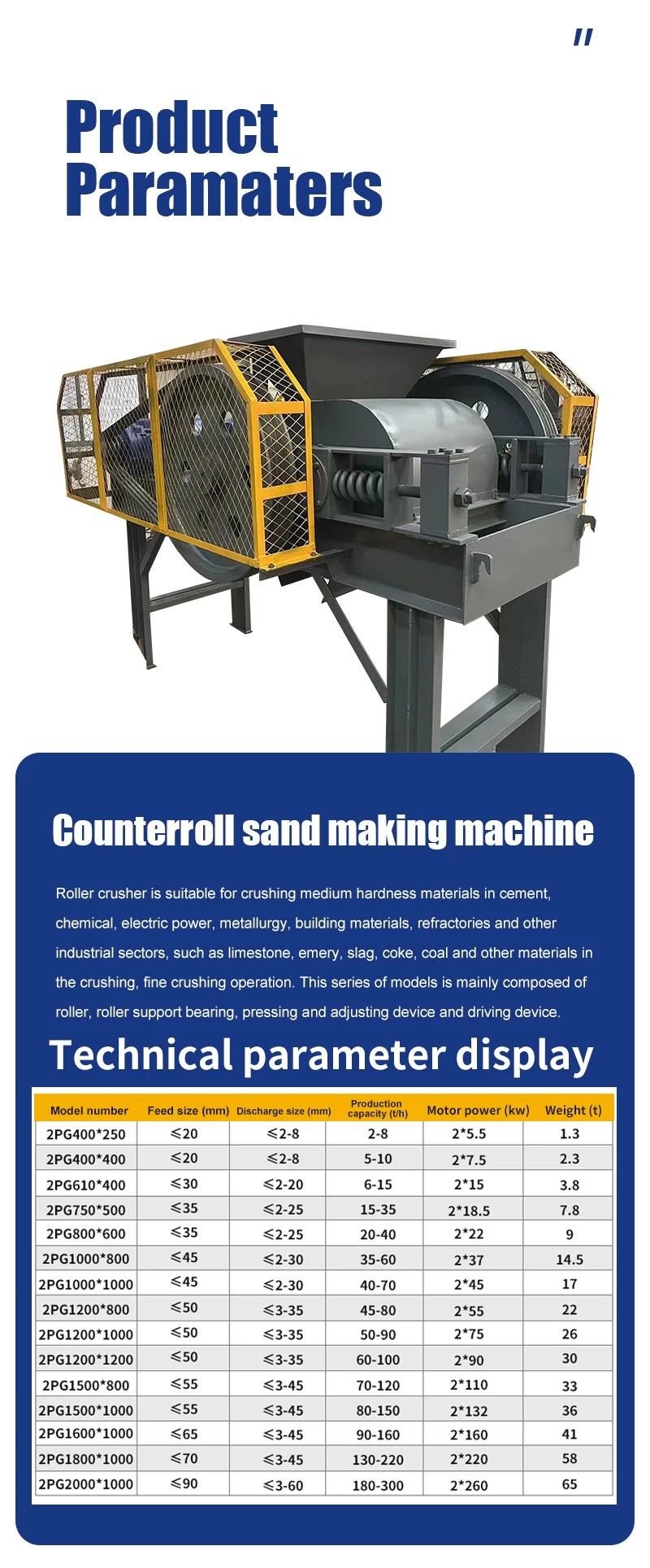 Roller Sand Making Machine Small Hydraulic Double-tooth Roller Crusher ...