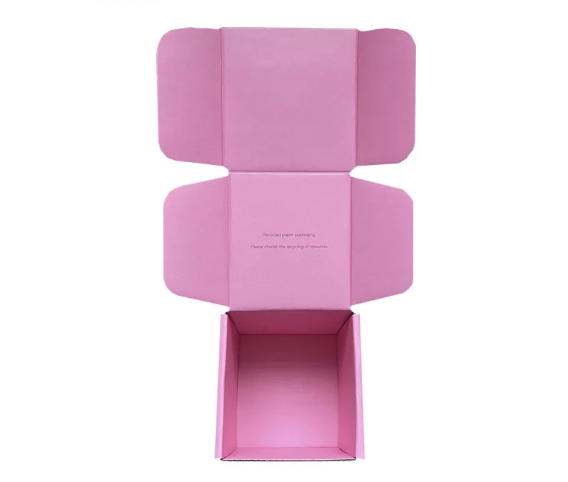 Recycled Custom Pink Corrugated Shipping Box - Eco-friendly