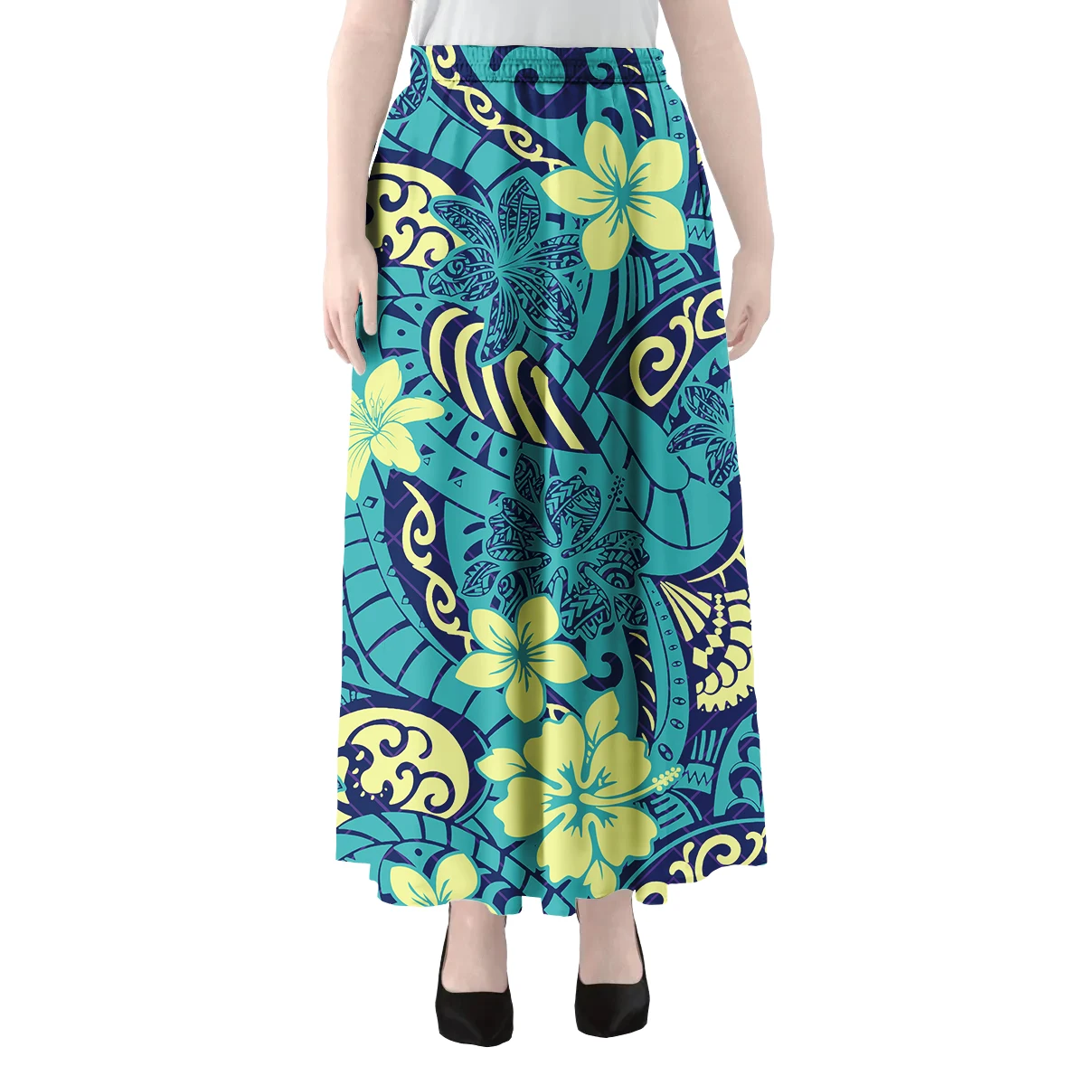 Ladies Island Style Puletasi Samoa Plus Size Print Maxi Skirts Elegant ...