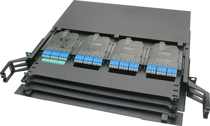 1u 19'' Rack Mount Enclosures,144 Fibers Single Mode/ Multimode Holds ...