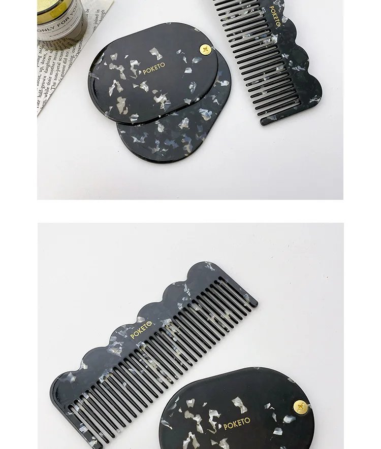 Custom Logo Tortoise Shell Cellulose Acetate Black Portable Travel ...