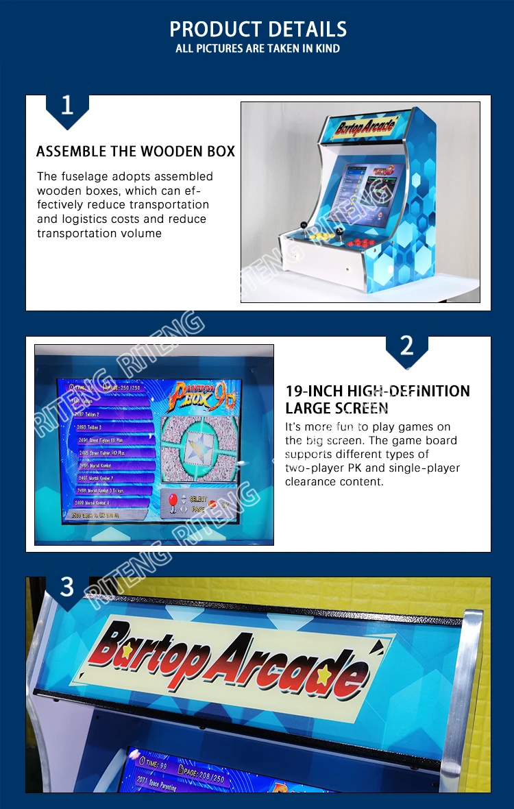 2 Player Retro Arcade Video Games Bartop Machine - Fun & Style