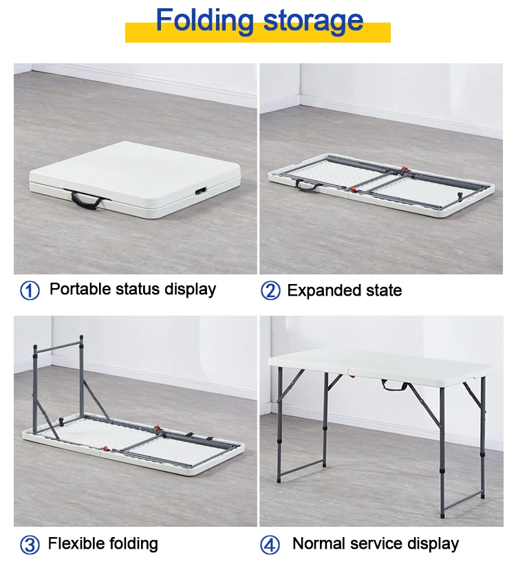 Ekintop High Quality Modern Meeting Plastic Fold up White Rectangular ...