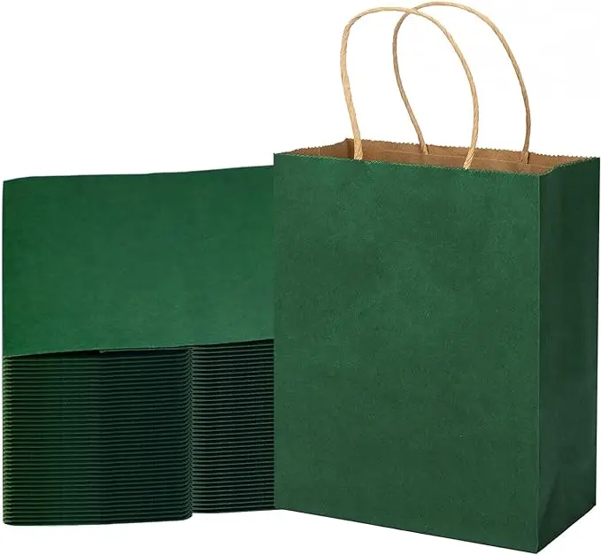 Customized logo kraft paper bag green environmentally friendly and ...