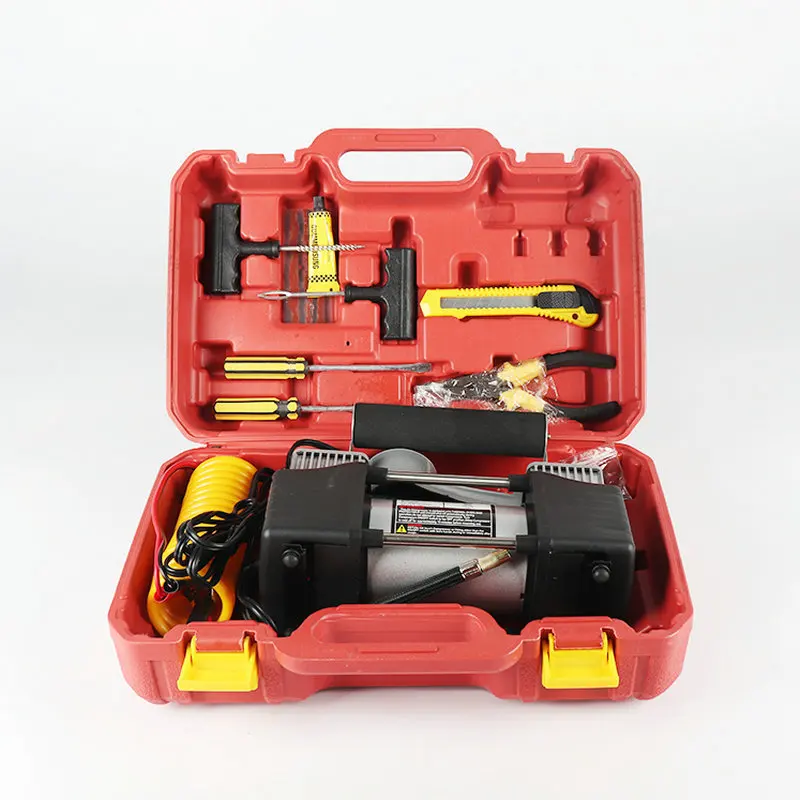 Heavy Duty Double Cylinder Tyre Inflator - 12V Car Air Compressor