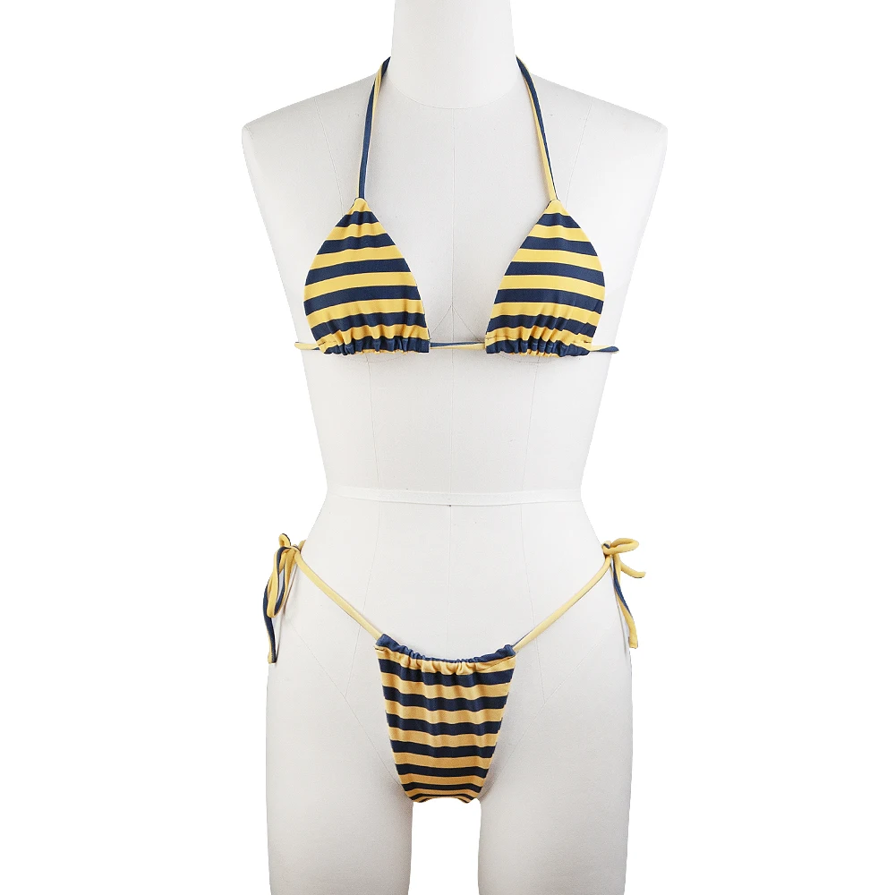 Low MOQ Factory Custom Mini Thin String Halter Thong Bikini Set Hot ...