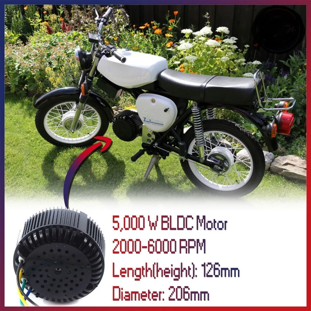 Electric Motorcycle Modification Kit 48v 72v 96v 10kw 5000rpm Bldc ...