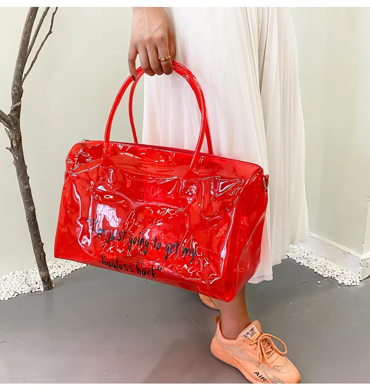 Holographic Spinnanight Transparent Colored Pvc Travel Duffle Bags Gym ...