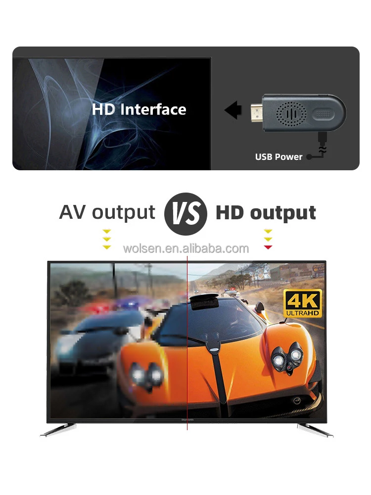 8 Bit HD Mini Game Stick - 1000 Retro Games Wireless Controller