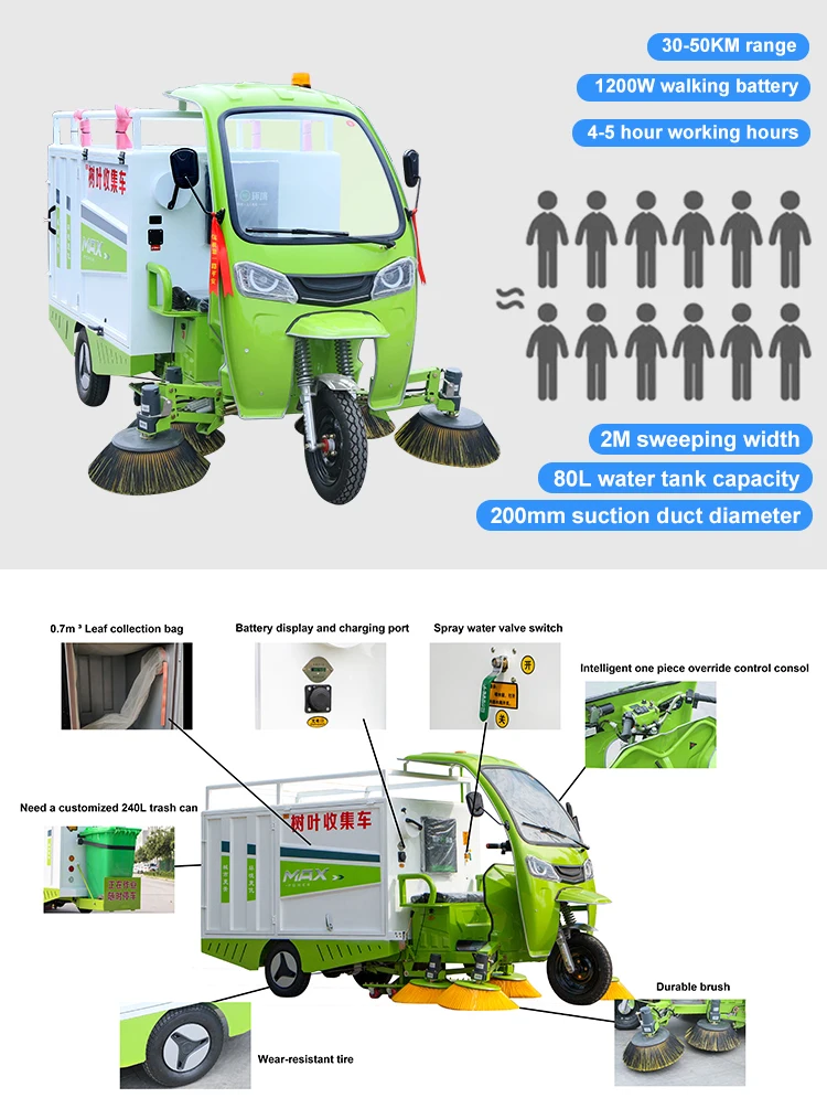 High Quality Lithium Battery Electric Deciduous Leaf Cleaning Ride On ...