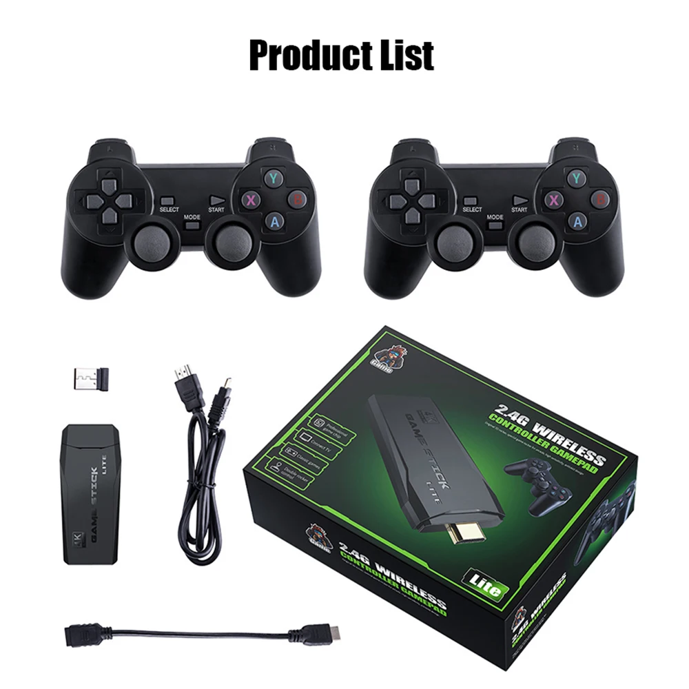 Home Mini Game Stick Box Portable Classic Retro 64gb 4k Video Game ...