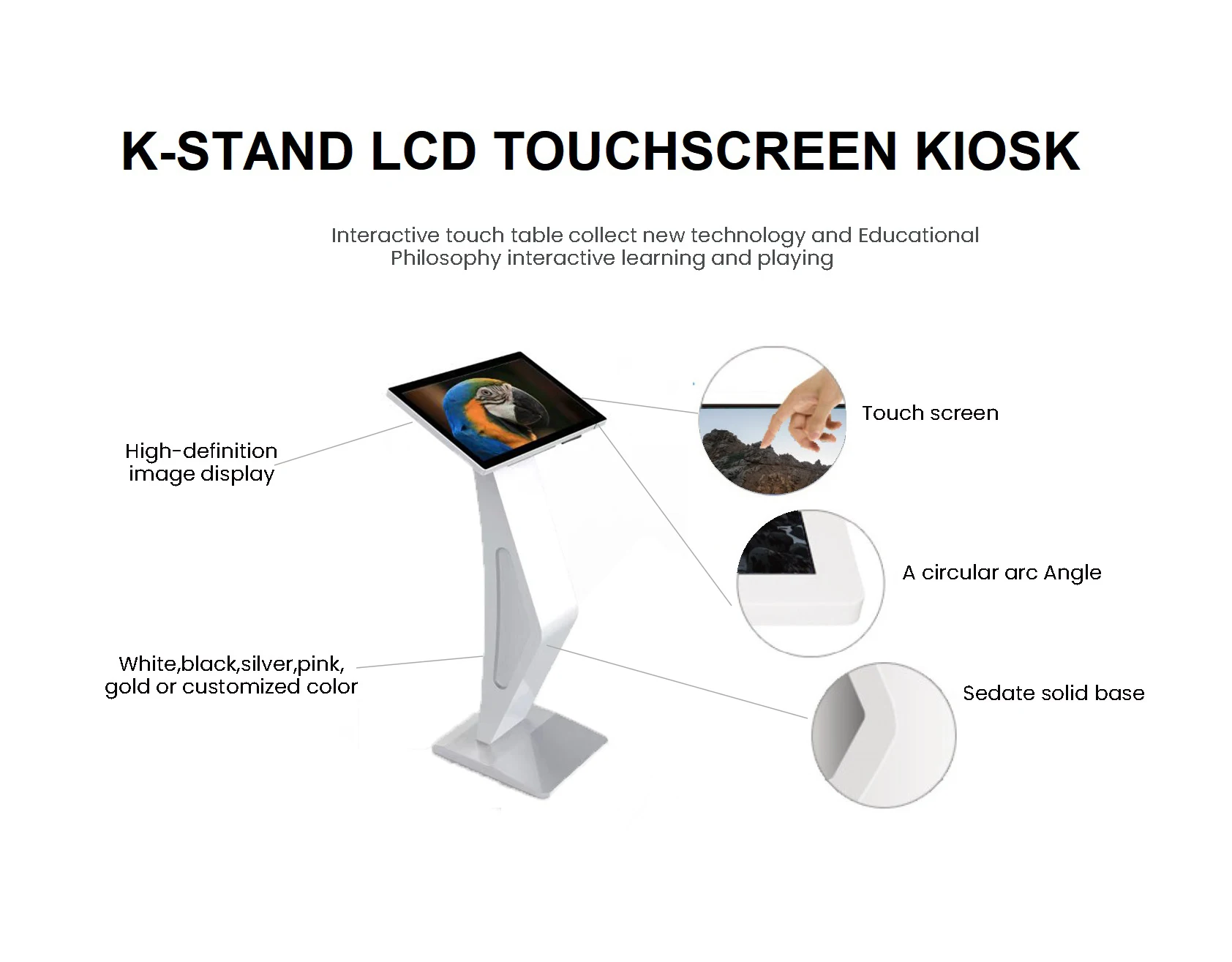 18.5 Inch Interactive Lcd Display Monitor Touch Screen K/s/t Shaped ...