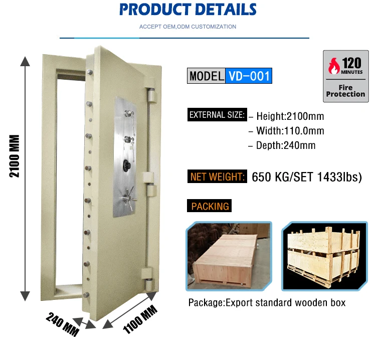 Jimbo Used Steel Metal Bunker Main Fireproof Security Safe Room Bank ...