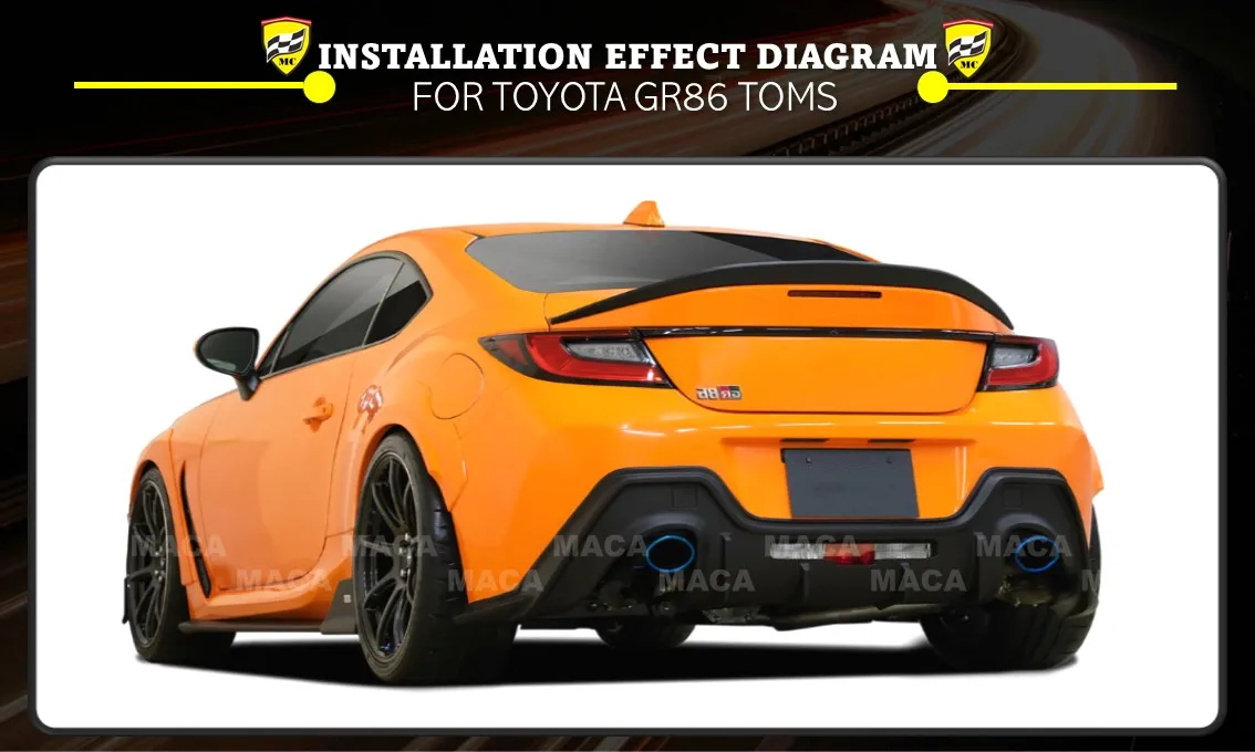Premium Carbon Fiber TOMS Style Rear Bumper Spats Splitter Under ...