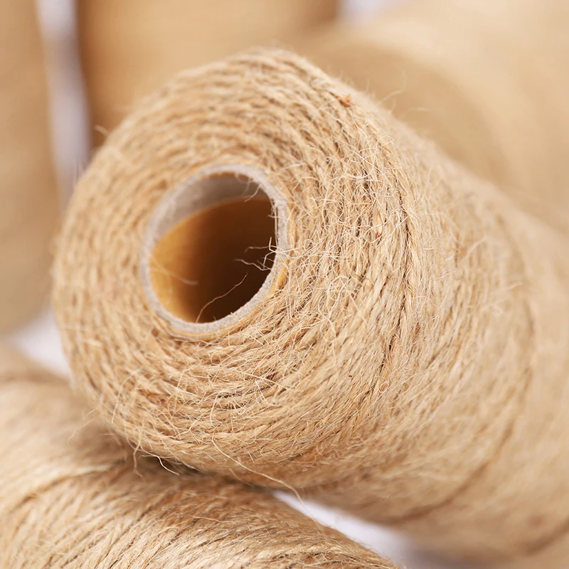6mm*40m Natural Jute Twine String Rope Hemp Cord Roll Rope For Wedding ...