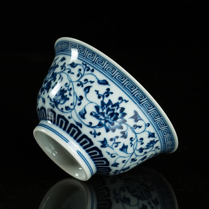 Zhongjiayao Ceramic Covered Bowl Jingdezhen Chai Kiln Blue And White ...