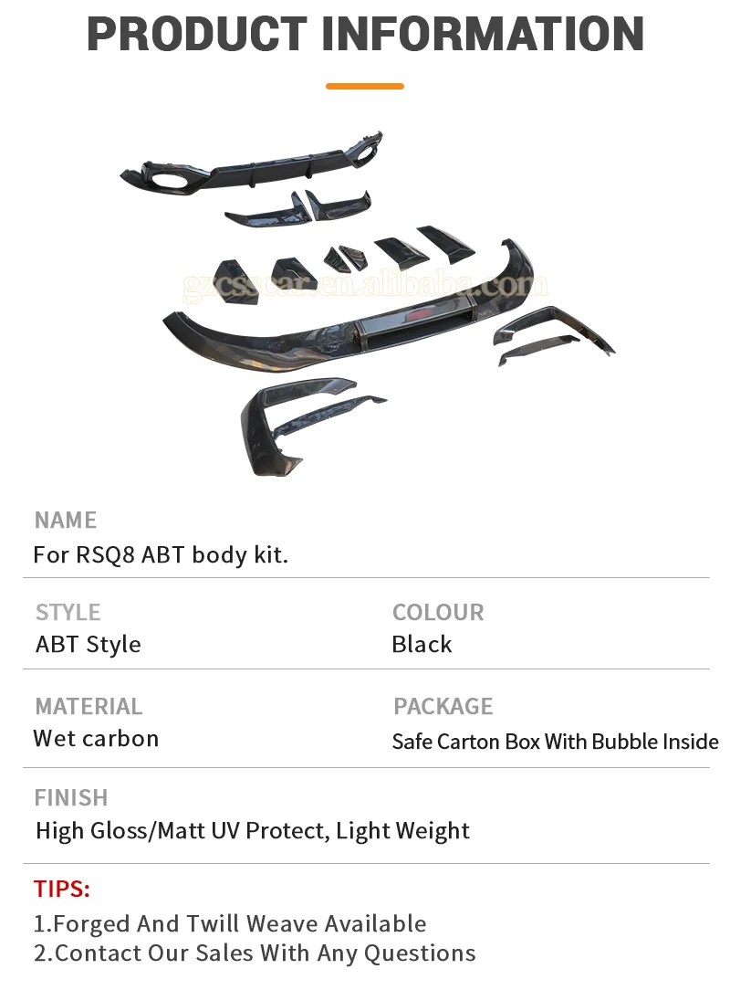 Rsq8 Upgrade Facelift At Style Body Kit For Audi Rsq8 Front Lip Rear ...