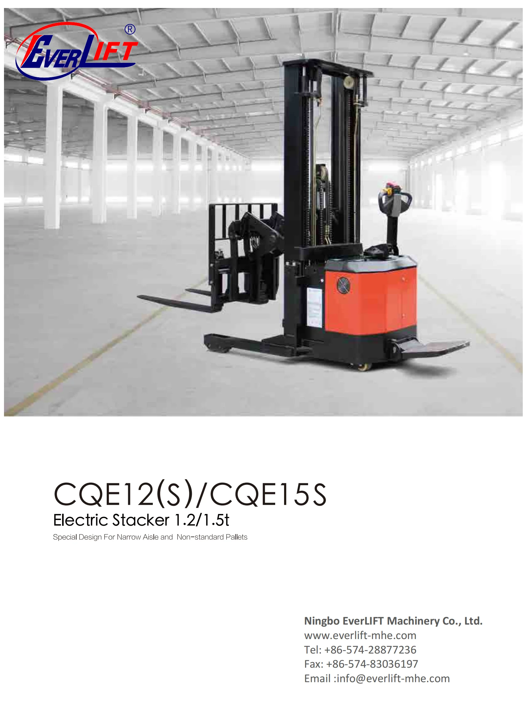 Deep Reach Stacker Scissor Mast Electric Forklift 135t 2t with Triplex ...